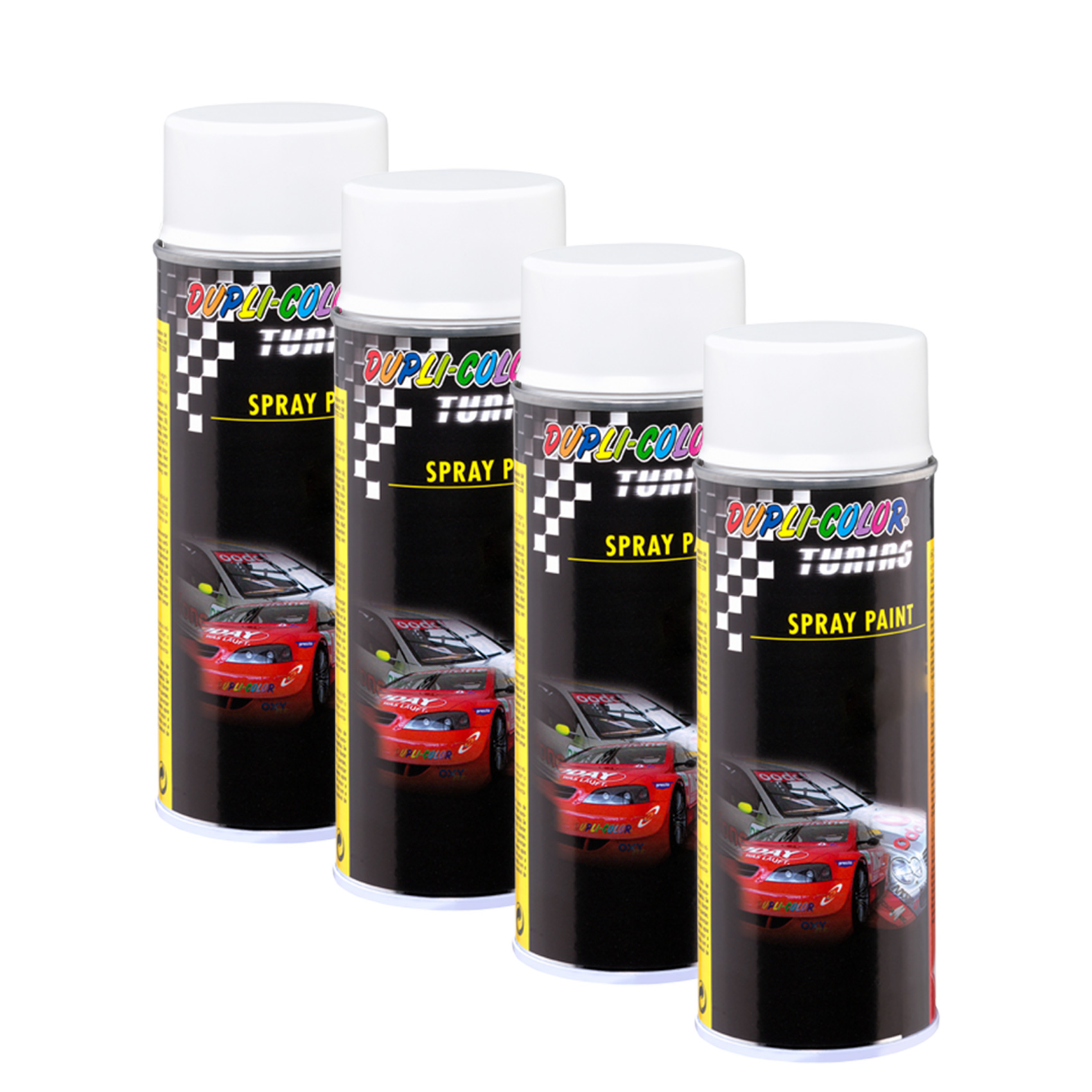 4X DUPLI-COLOR SPRAY PAINT WHITE MATT NITRO-KOBI-LACK STYLING KONTRAST ...