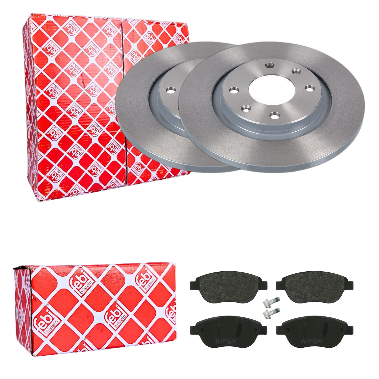 FEBI BREMSSCHEIBEN Ø257 mm + BREMSBELÄGE SET VORNE FÜR PEUGEOT PARTNER ...