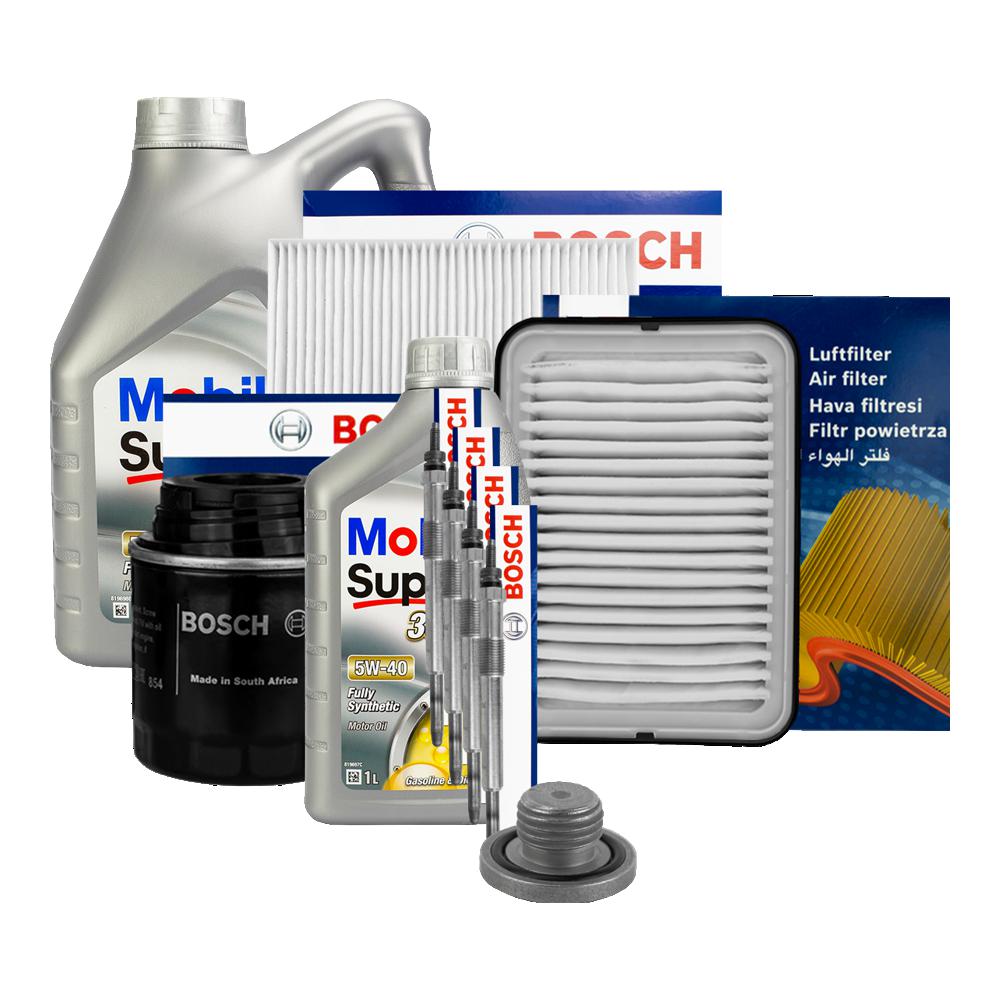 MOBIL LWECHSEL 5W-40 L 5L BOSCH FILTERSATZ + GL HKERZEN F R SEAT LEON 1.9 TDI 4061136621244 ...