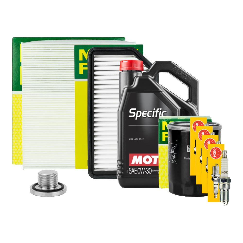 MOTUL OIL CHANGE 0W-30 OIL 5L MANN FILTER KIT NGK SPARK PLUGS FOR ...